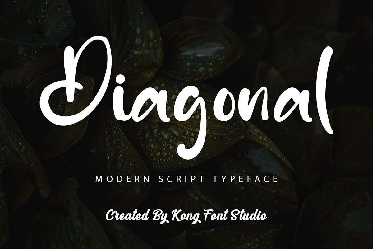 Diagonal Handwriting Script Font Font Kong