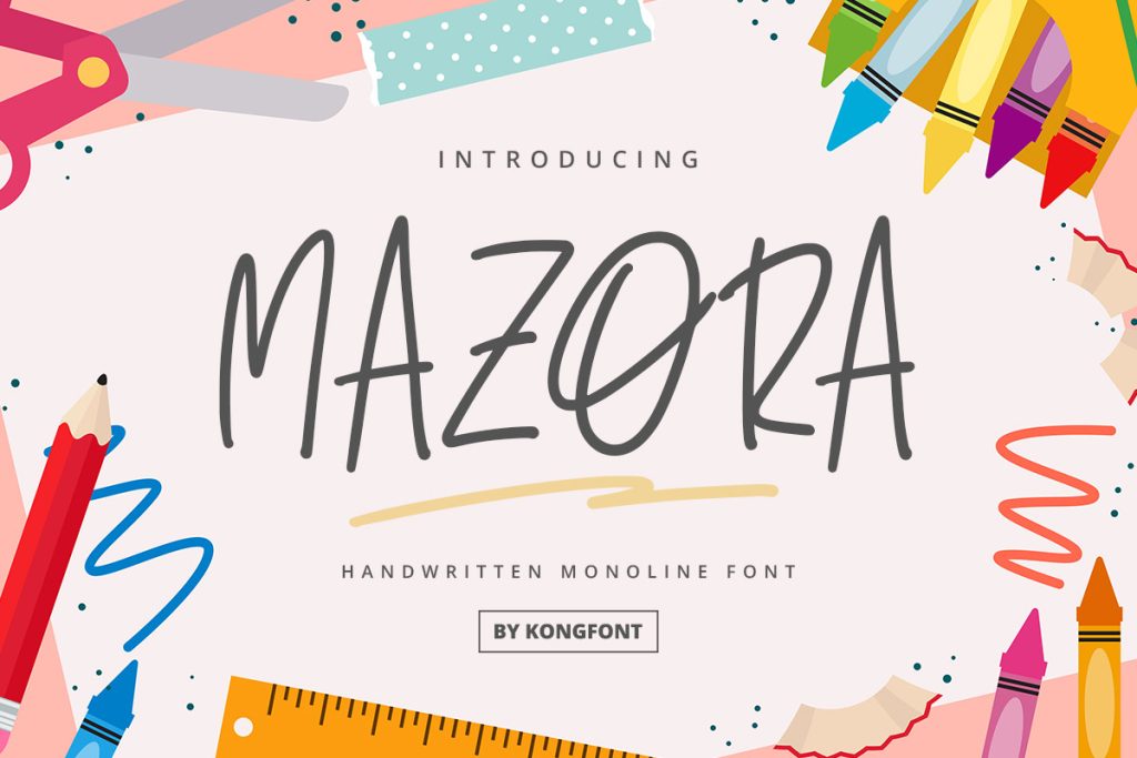 Mazora Monoline Font - Font Kong