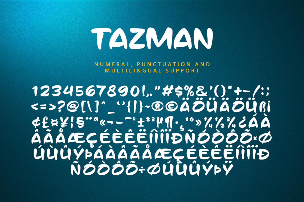 Tazman Cartoon Display Font - Font Kong