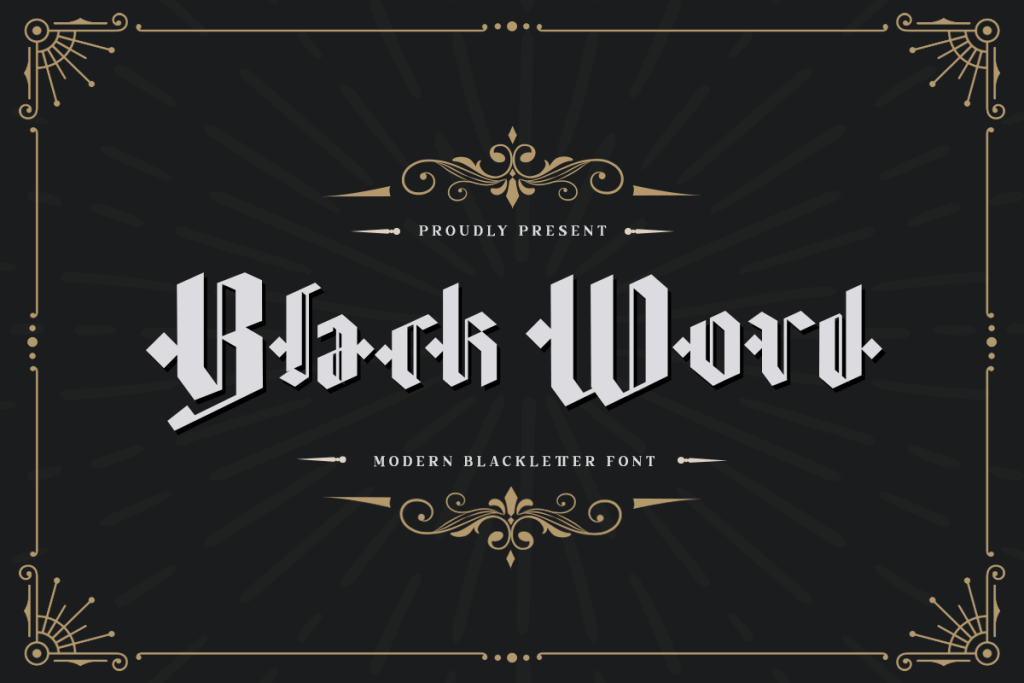 Black Word Blackletter Font - Font Kong