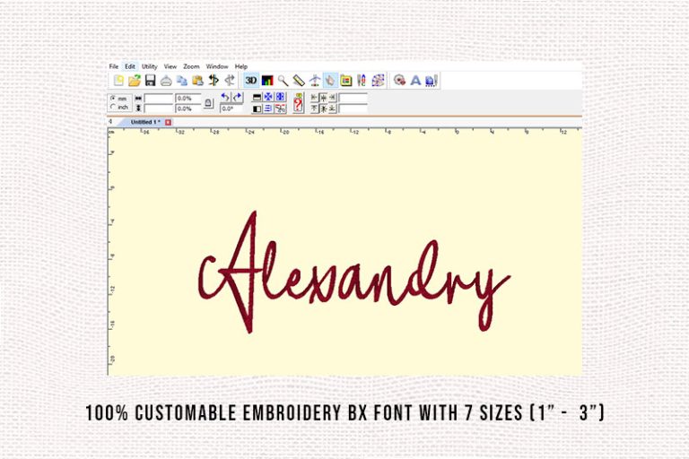 Alexandry Embroidery Font, Embroidery Cursive Font, Embroidery Bx Font ...