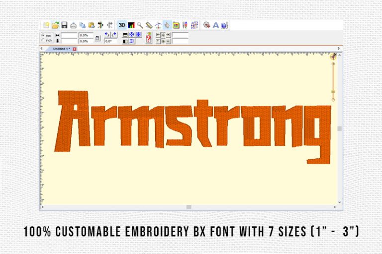 Armstrong Embroidery Font, Bx Embroidery Fonts, Embroidery Display Font ...