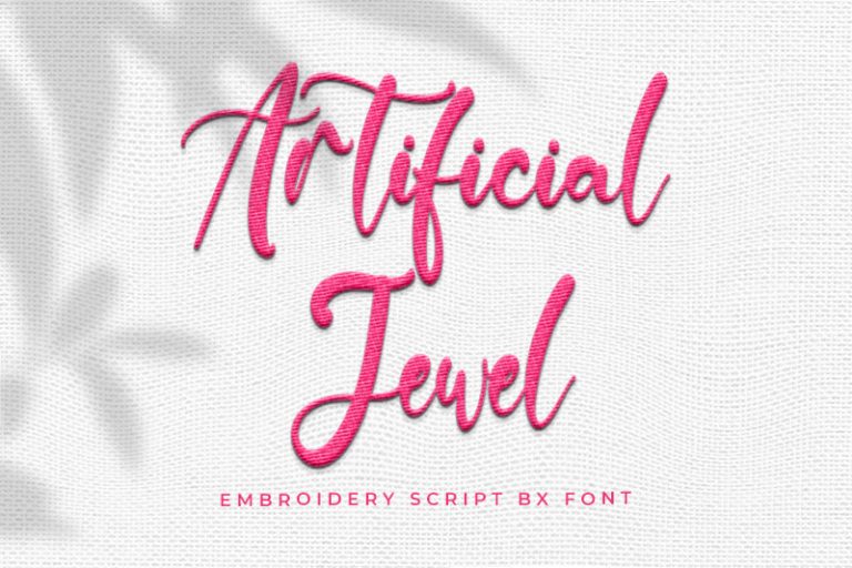 Artificial Jewel Embroidery Font, Embroidery Handwritten Script Font ...