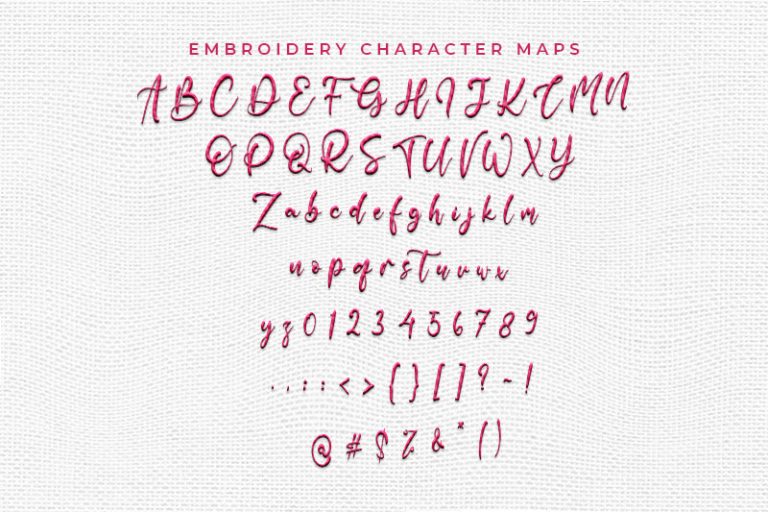 Artificial Jewel Embroidery Font, Embroidery Handwritten Script Font ...