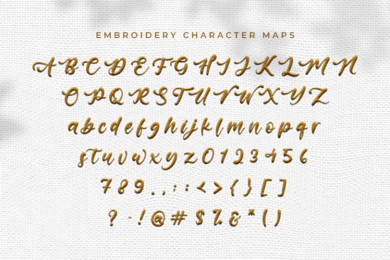 Artistic Calligraphy Embroidery Font, Embroidery Handwritten Script ...