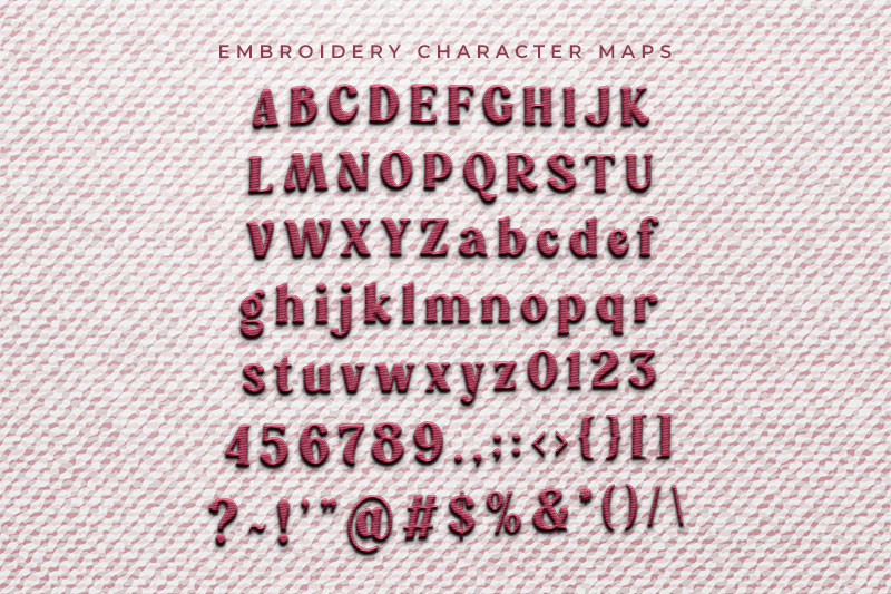 Bacode Embroidery Font Font Kong