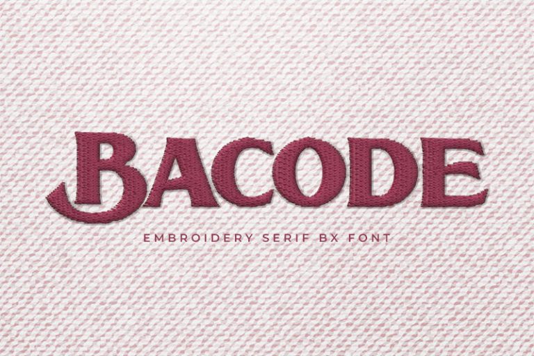 Bacode Embroidery Font - Font Kong