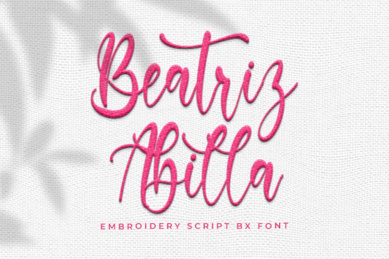 Beatriz Abilla Embroidery Font, Embroidery Handwritten Script Font, Bx ...