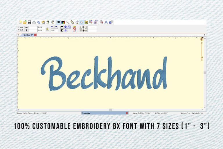Beckhand Embroidery Font, Embroidery Handwritten Font, Bx Embroidery ...