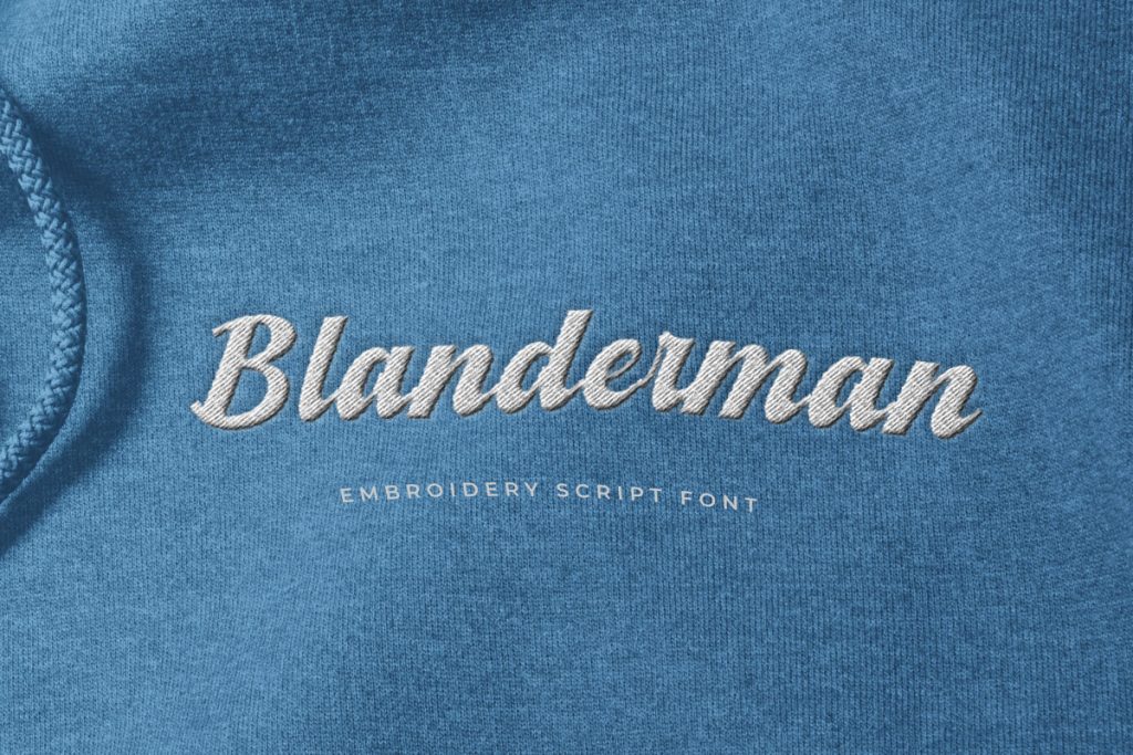 Blanderman Embroidery Font, Embroidery Cursive Font, Embroidery Bx Font ...