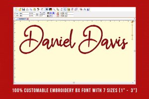Daniel Davis Embroidery Font, Embroidery Bx Font, Embroidery Script Font, Daniel Davis Font For ...