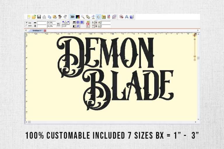 Demon Blade Embroidery Font, Embroidery Bx Font, Embroidery Blackletter ...