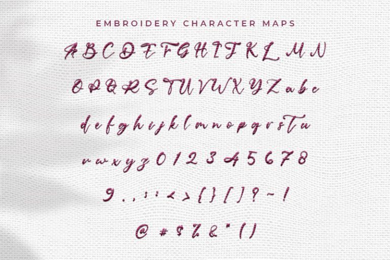 French Polynesia Embroidery Font, Embroidery Handwritten Script Font ...