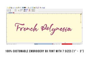 French Polynesia Embroidery Font, Embroidery Handwritten Script Font, Bx Embroidery Fonts ...