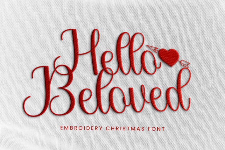 Hello Beloved Embroidery Font, Embroidery Bx Font, Embroidery Script ...
