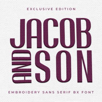 jacob and son embroidery sans serif font - Font Kong
