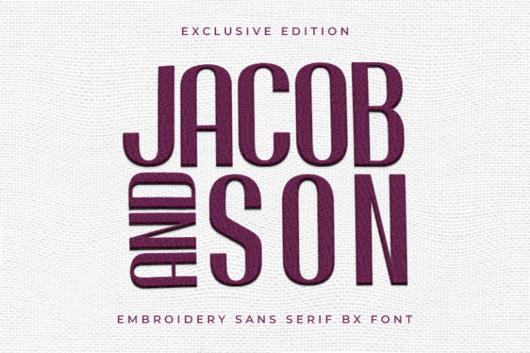 Jacob and son Embroidery Font, Bx Embroidery Fonts, Embroidery Sans ...