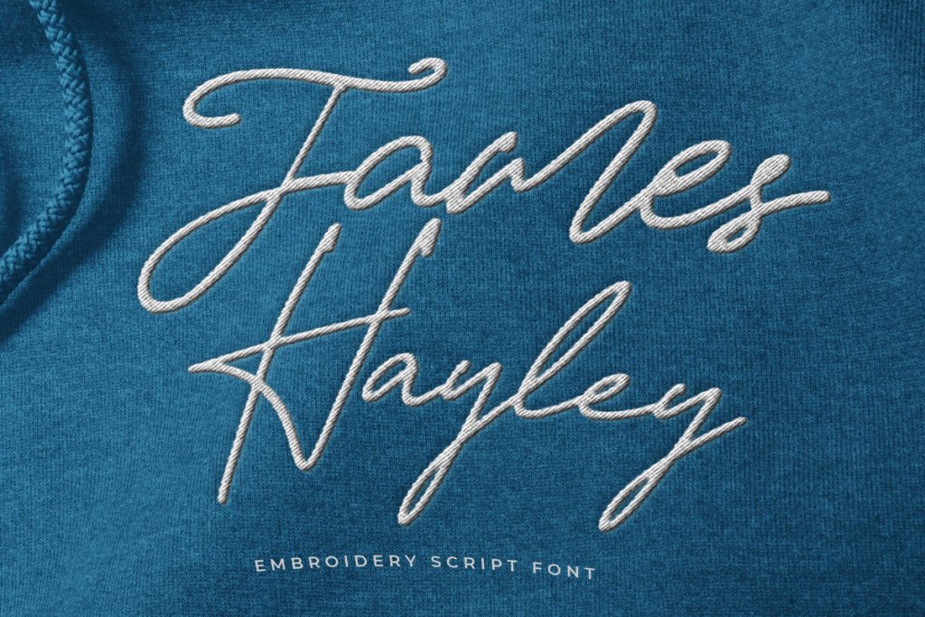 James Hayley Embroidery Font, Embroidery Script Font, Embroidery Bx ...