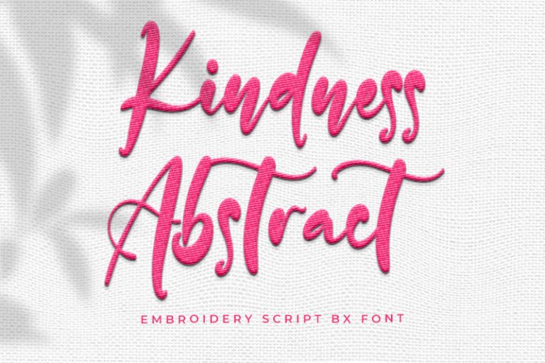 Kindness Abstract Embroidery Font, Embroidery Handwritten Script Font ...