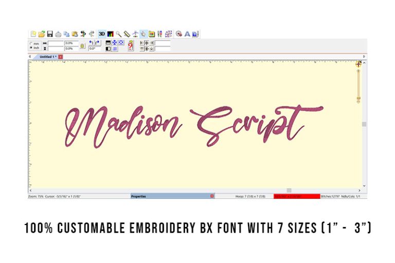 Madison Script Embroidery Font, Embroidery Handwritten Script Font, Bx ...