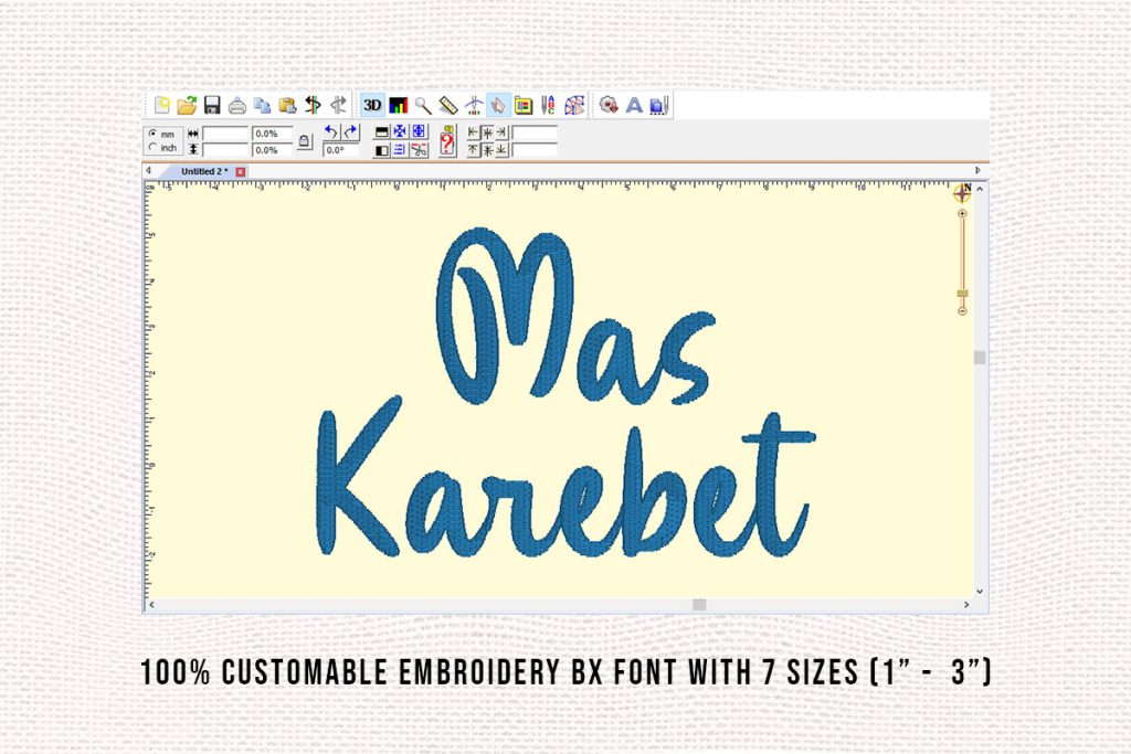 Mas Karebet Embroidery Font, Embroidery Handwritten Script Font, Bx ...
