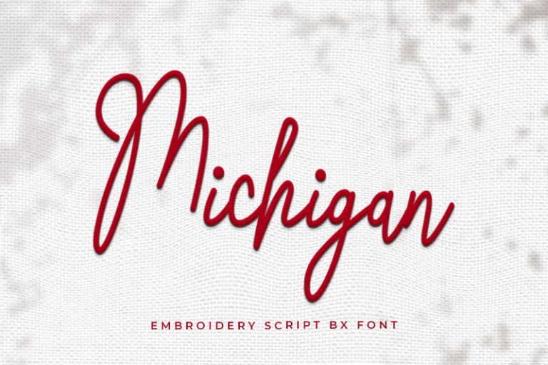 Michigan Embroidery Font, Embroidery Script Font, Embroidery Bx Font ...