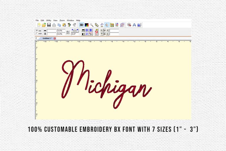 Michigan Embroidery Font, Embroidery Script Font, Embroidery Bx Font ...