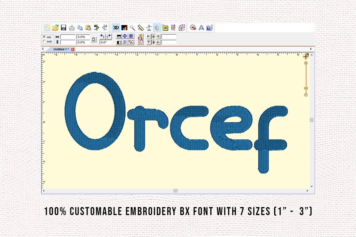 Orcef Bold Embroidery Font, Embroidery Sans Serif Font, Bx Embroidery ...