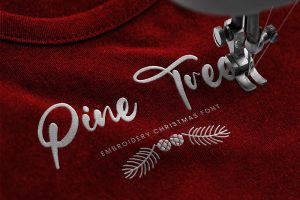 Pine Tree Embroidery Font, Embroidery Bx Font, Embroidery Script Font, Pine Tree Font For ...