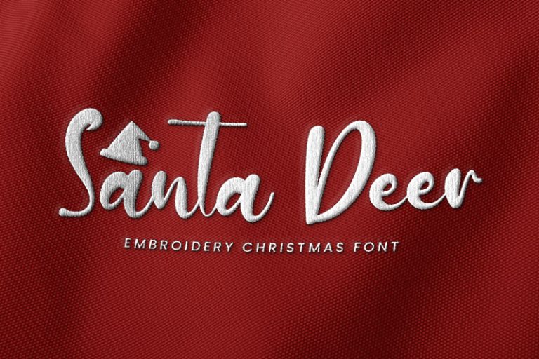 Santa Deer Embroidery Font, Embroidery Bx Font, Embroidery Script Font ...
