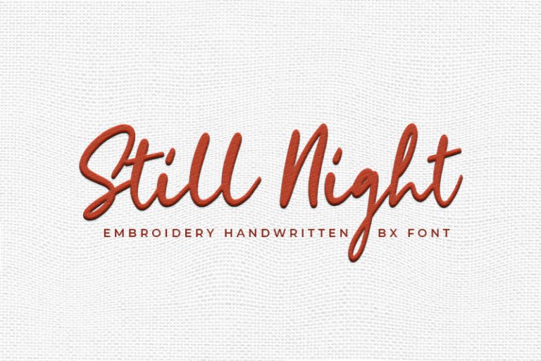 Still Night Embroidery Font, Embroidery Handwritten Script Font, Bx ...