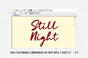 Still Night Embroidery Font, Embroidery Handwritten Script Font, Bx ...