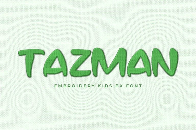 Tazman Embroidery Font - Font Kong