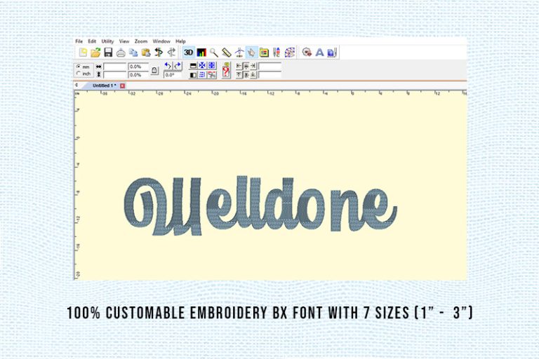 Welldone Embroidery Font, Embroidery Script Font, Embroidery Bx Font ...