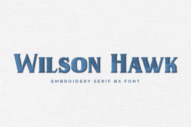Wilson Hawk Embroidery Font - Font Kong