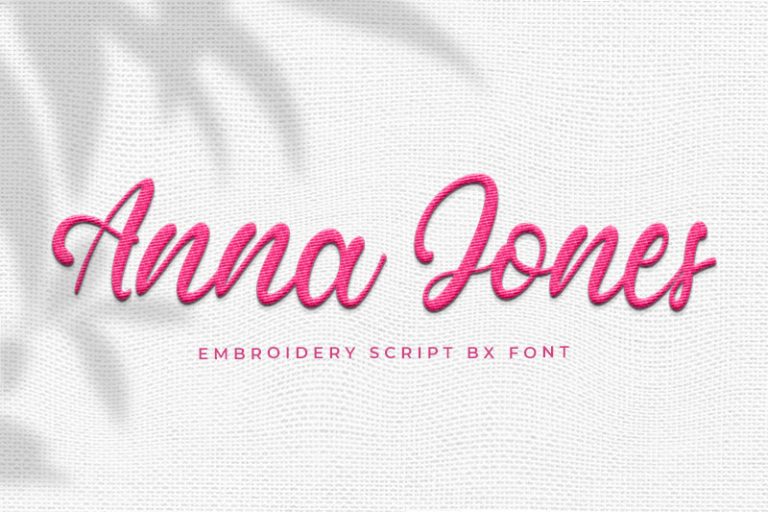 Anna Jones Embroidery Font, Embroidery Script Font, Bx Embroidery Fonts ...