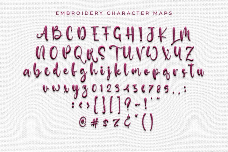 Asifa Carol Embroidery Font, Embroidery Script Font, Bx Embroidery ...