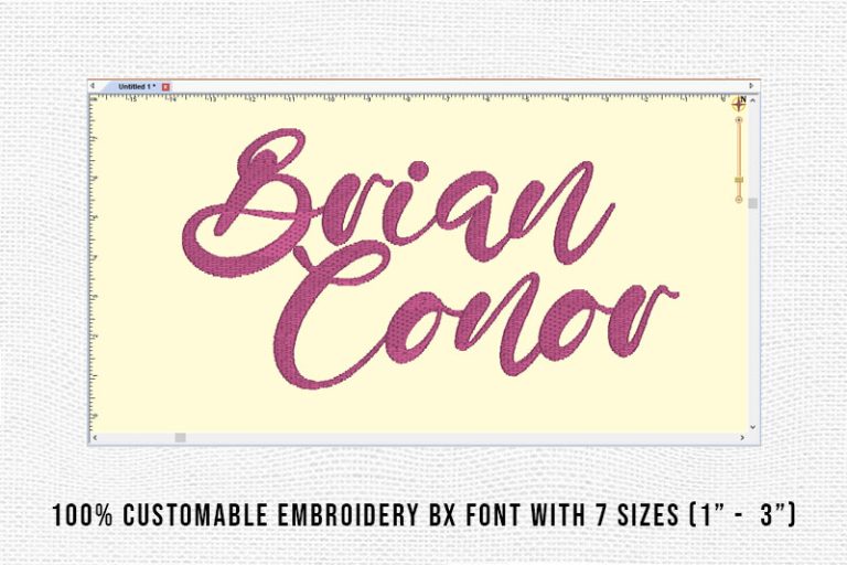Brian Conor Embroidery Font, Embroidery Script Font, Bx Embroidery ...
