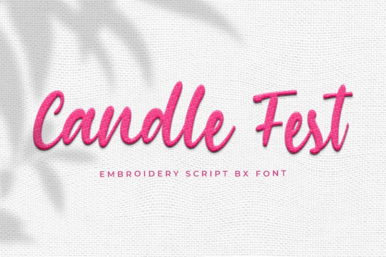 Candle Fest Embroidery Script Font Embroidery Font, Embroidery Script Font, Bx Embroidery Fonts ...