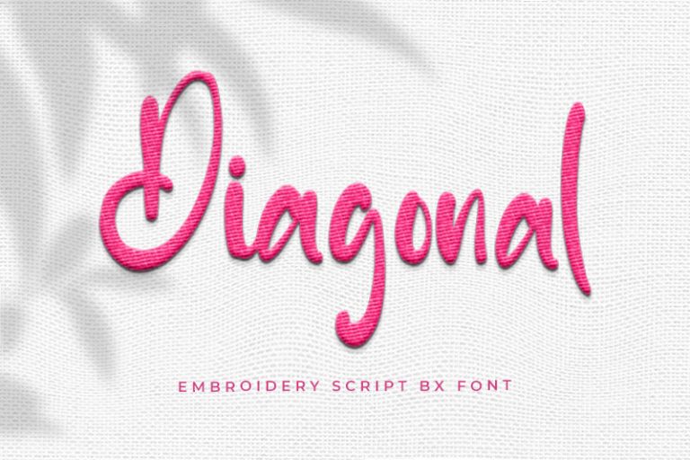 Diagonal Embroidery Font, Embroidery Script Font, Bx Embroidery Fonts ...