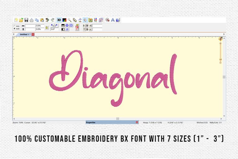 Diagonal Embroidery Font, Embroidery Script Font, Bx Embroidery Fonts ...