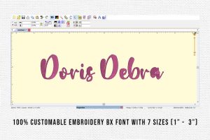 Doris Debra Embroidery Font, Embroidery Script Font, Bx Embroidery ...