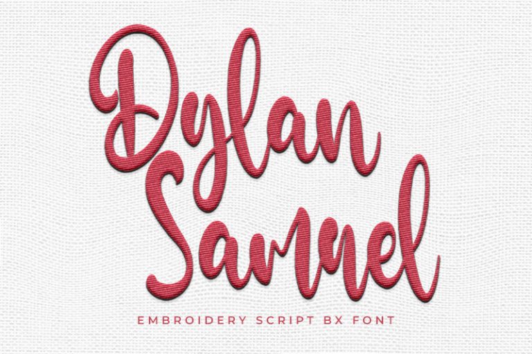 Dylan Samuel Embroidery Font, Embroidery Handwritten Script Font, Bx ...