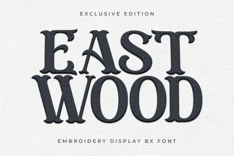 Eastwood Embroidery Font, Embroidery Display Font, Bx Embroidery Fonts ...