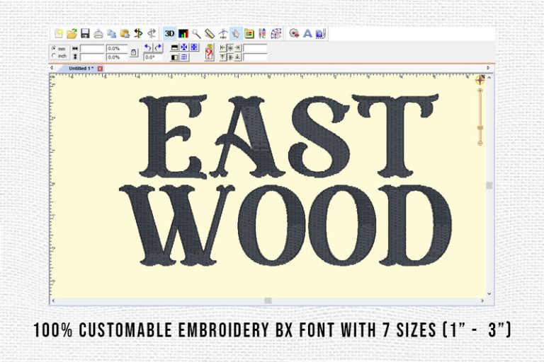Eastwood Embroidery Font, Embroidery Display Font, Bx Embroidery Fonts ...