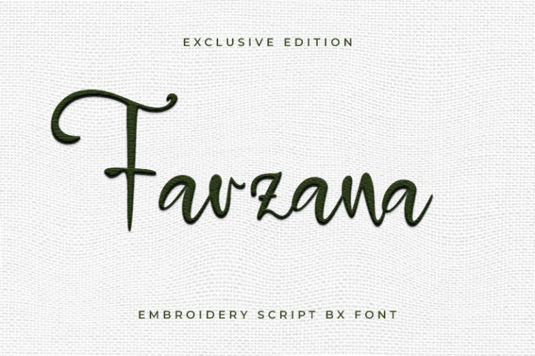 Farzana Embroidery Font, Embroidery Script Font, Bx Embroidery Fonts ...