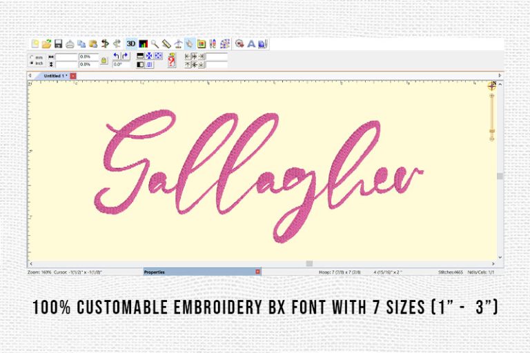 Gallagher Embroidery Font, Embroidery Handwritten Script Font, Bx ...
