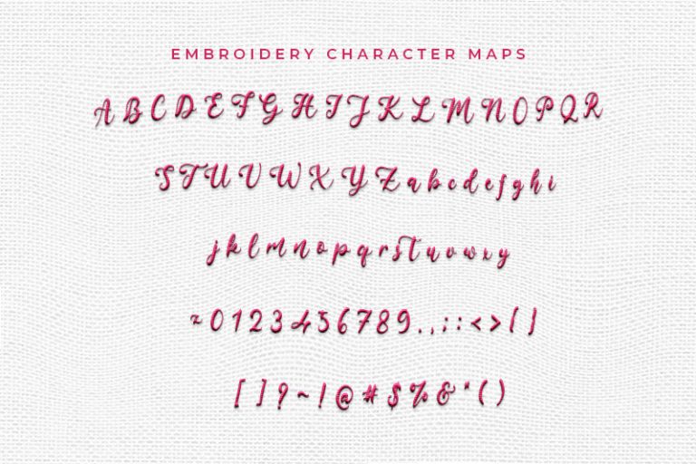 Joan Charlotte Embroidery Font, Embroidery Script Font, Bx Embroidery ...