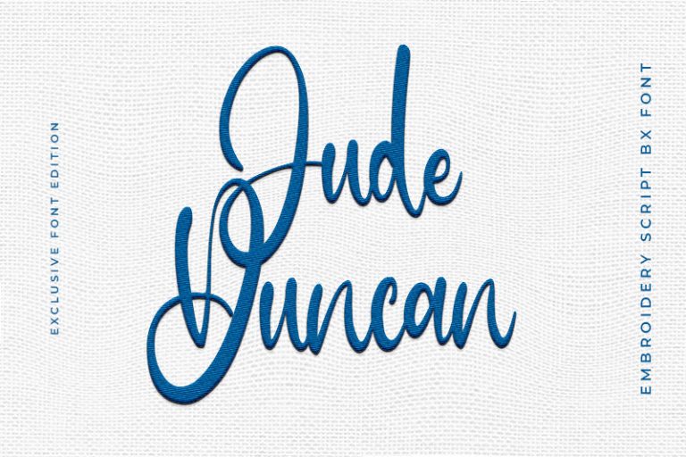 Jude Duncan Embroidery Font, Embroidery Handwritten Script Font, Bx ...