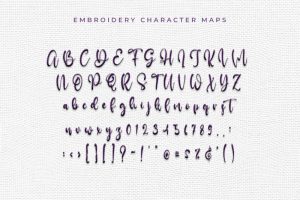 Jullia Vella Embroidery Font, Embroidery Script Font, Bx Embroidery ...